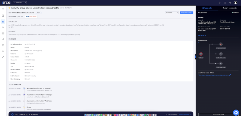 Security group allows unrestricted inbound traffic | Orca Security