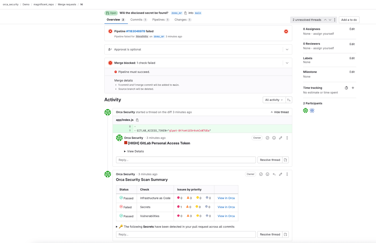 Orca Security GitLab App | Orca Security